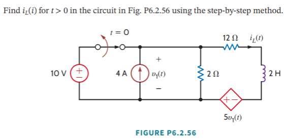Solved Find iL(i) ﻿for t>0 ﻿in the circuit in Fig. P6.2.56 | Chegg.com