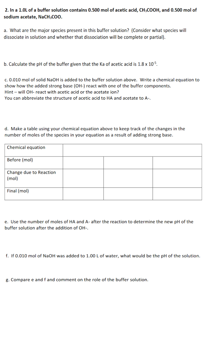 Solved In a 1.0L ﻿of a buffer solution contains 0.500mol of | Chegg.com