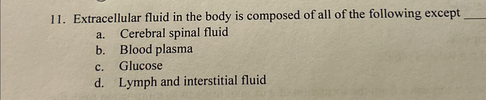 Solved Extracellular fluid in the body is composed of all of | Chegg.com