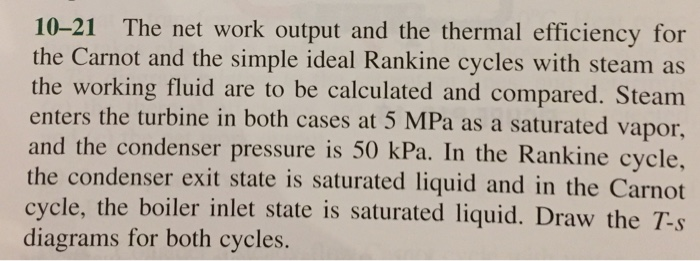 Solved 10-21 The net work output and the thermal efficiency | Chegg.com