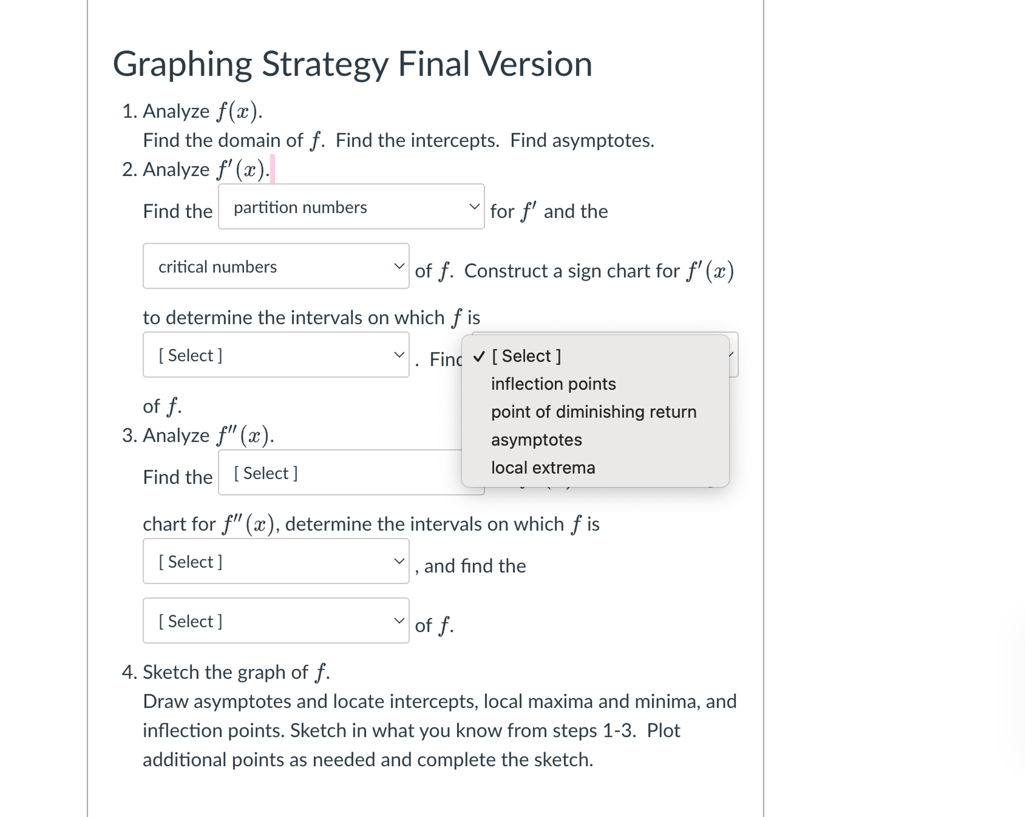 Graphing Strategy Final VersionAnalyze f(x).Find the | Chegg.com