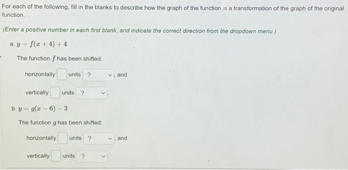Solved For each of the following, fill in the blanks to | Chegg.com