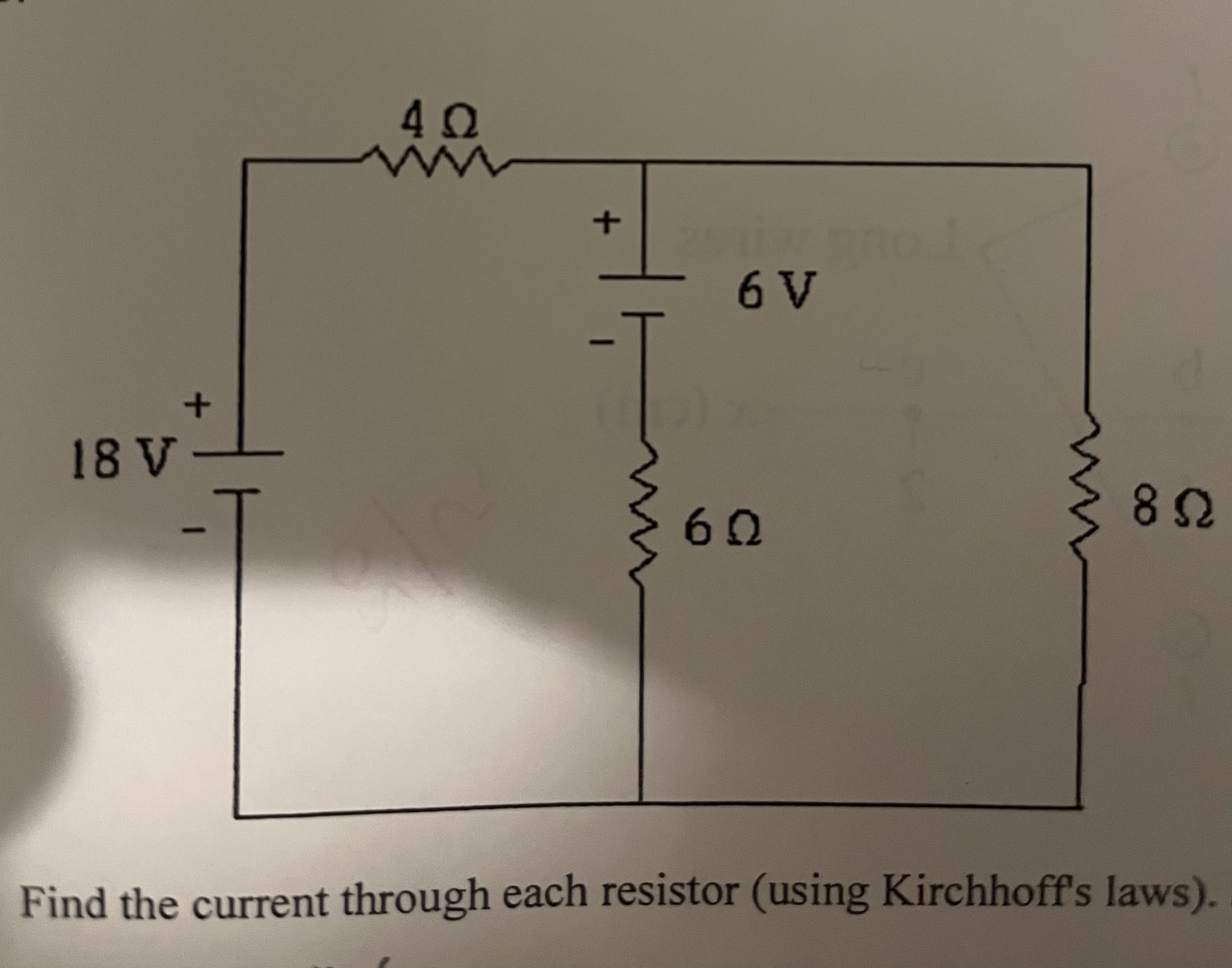 Solved Find the current through each resistor (using | Chegg.com