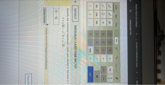 Solved Simplify the numerical expression. (Give your answer | Chegg.com