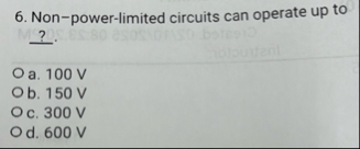 Solved Non-power-limited circuits can operate up | Chegg.com