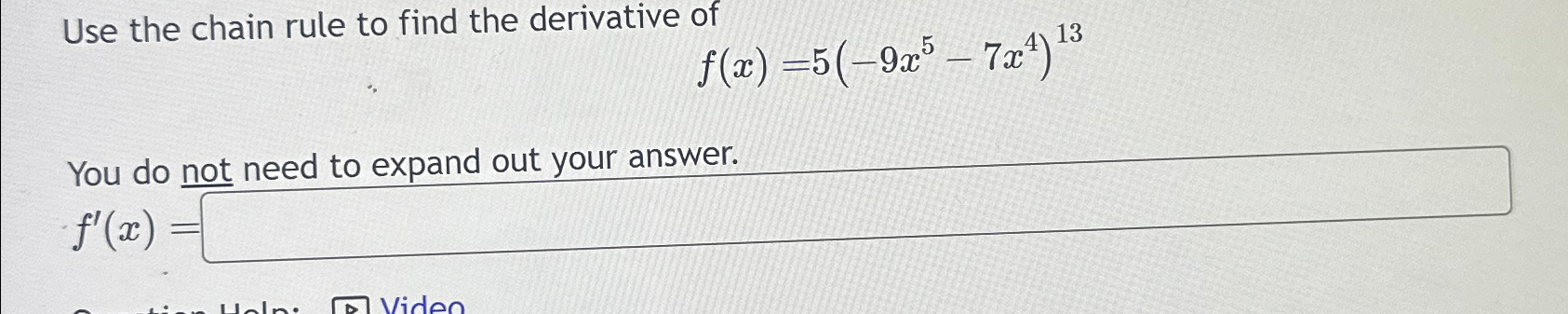 Solved Use the chain rule to find the derivative | Chegg.com