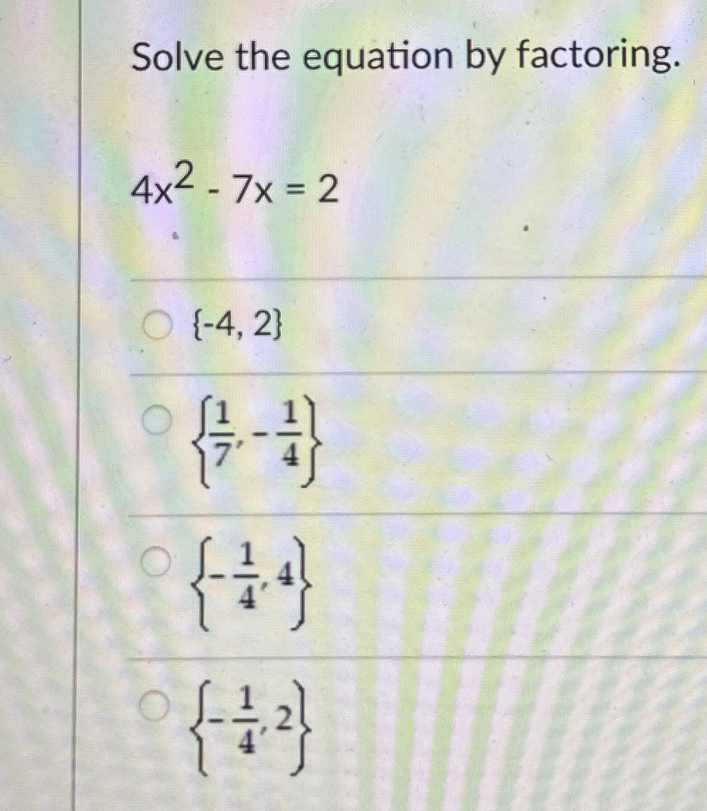 Solved Solve the equation by | Chegg.com