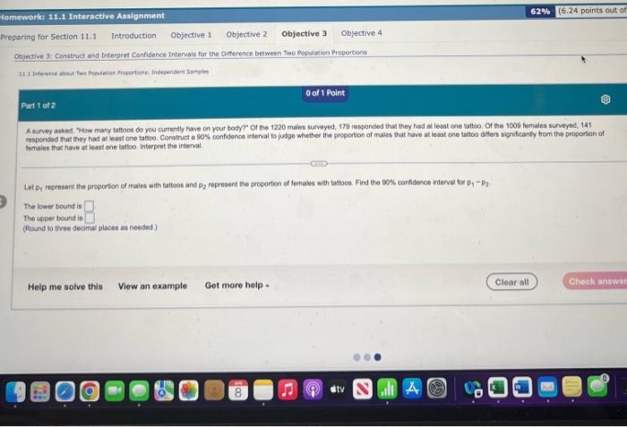 Solved 62% (6.24 points out of lomeworki 11.1 Interactive | Chegg.com