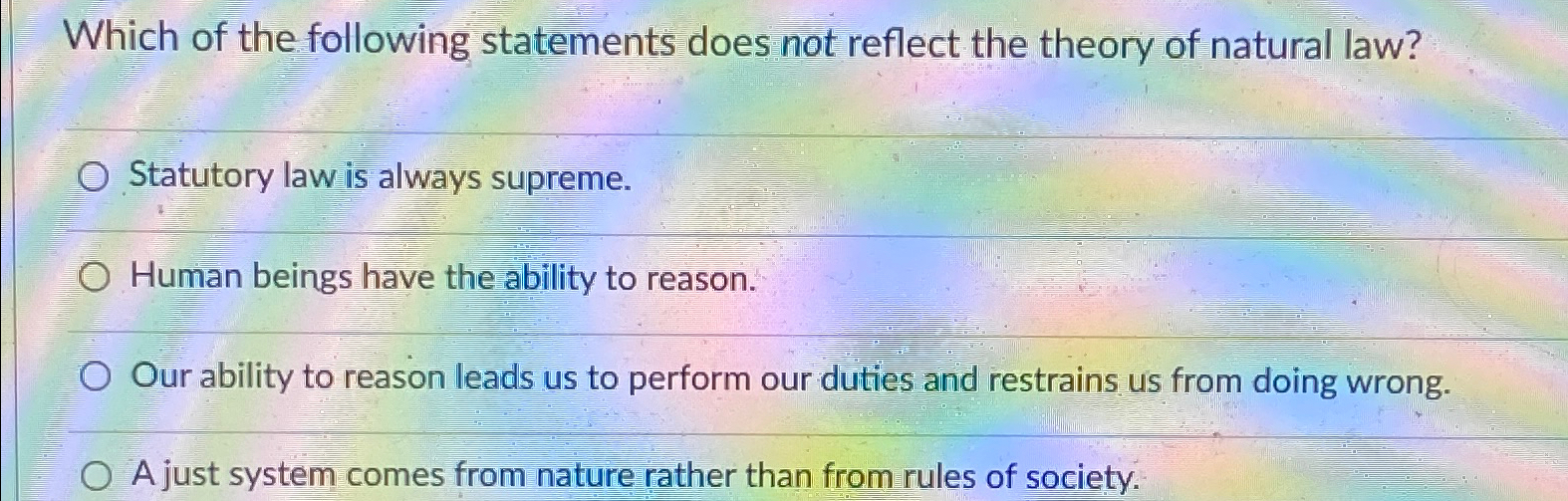 Solved Which of the following statements does not reflect | Chegg.com