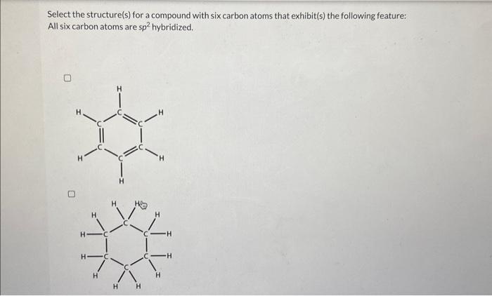 Solved Select the structure(s) for a compound with six | Chegg.com