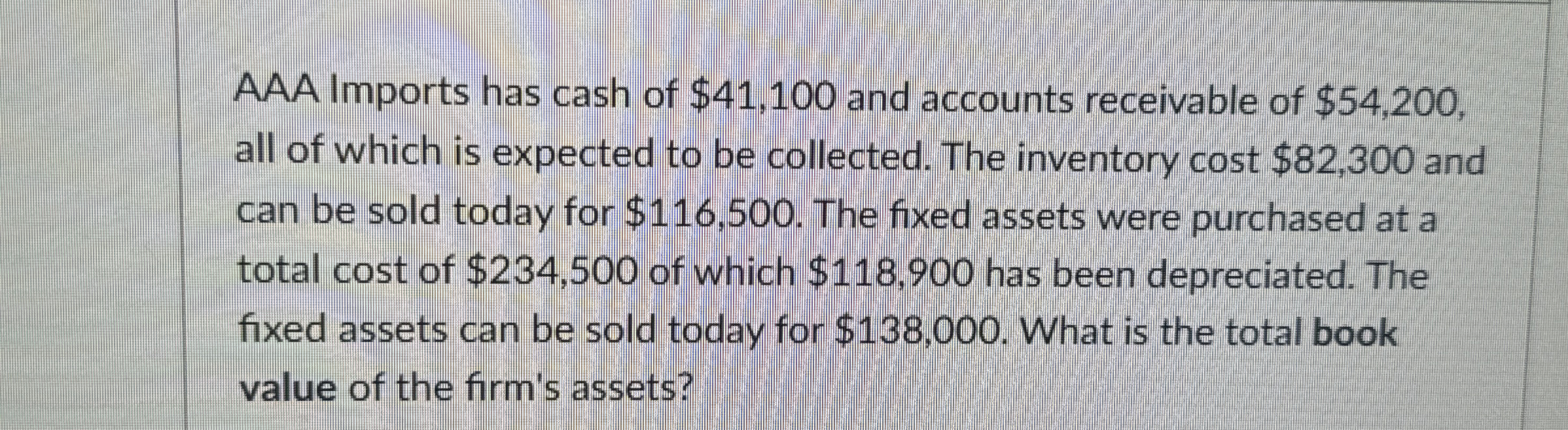 Solved AAA Imports has cash of $41,100 ﻿and accounts | Chegg.com