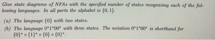 Solved Give state diagrams of NFAs with the specified number | Chegg.com