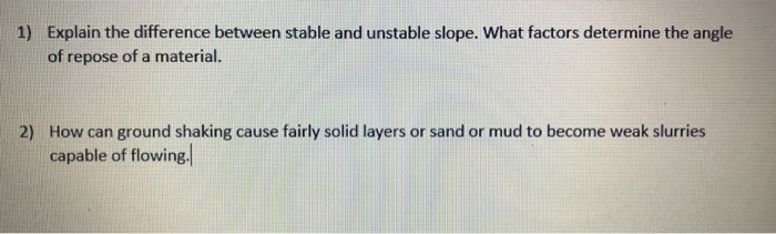 Solved 1) Explain the difference between stable and unstable | Chegg.com