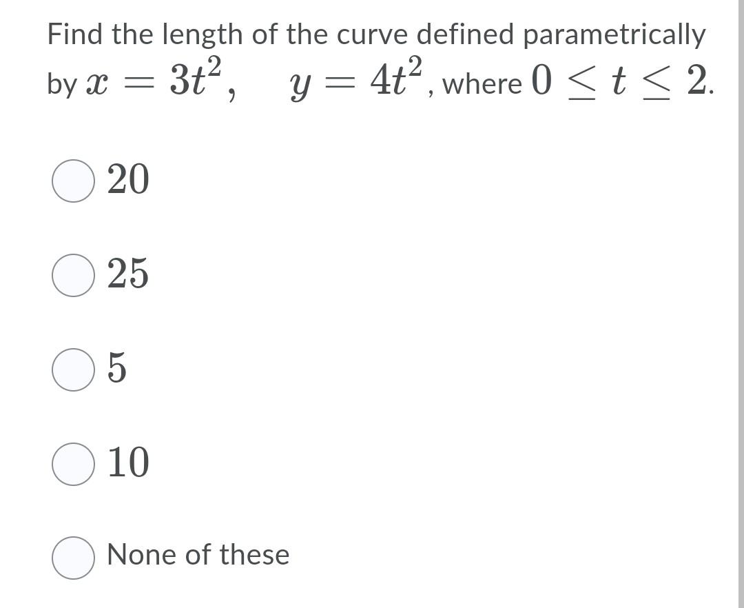 Solved Find the length of the curve defined parametrically | Chegg.com