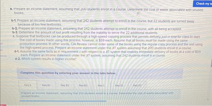 Solved Problem 10-29A (Algo) Using JIT to minimize waste and | Chegg.com