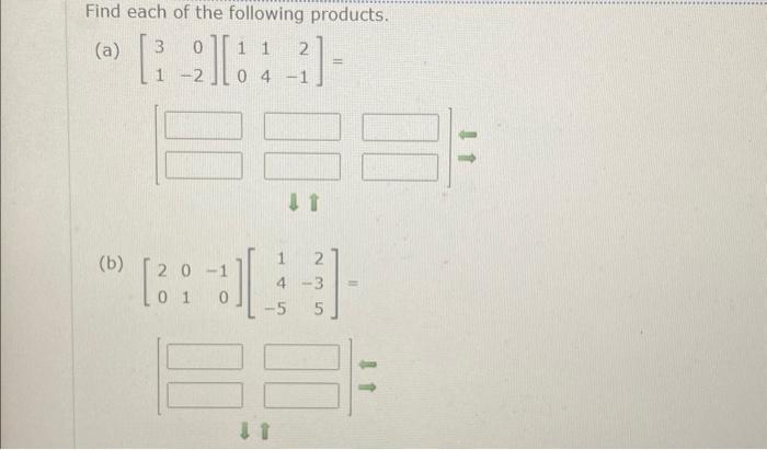Solved Find each of the following products. (a) | Chegg.com