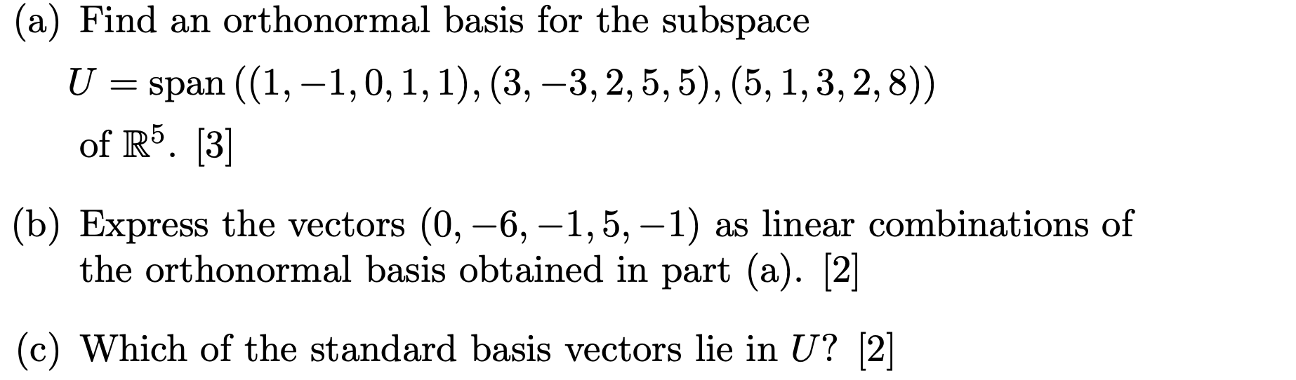 Solved (a) ﻿Find an orthonormal basis for the | Chegg.com