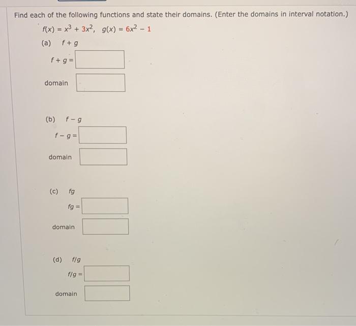 Solved Find each of the following functions and state their | Chegg.com