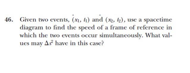 Solved 6. Given two events, (x1,t1) and (x2,t2), use a | Chegg.com