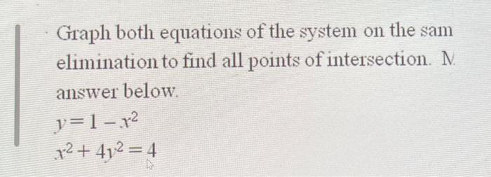 Solved Graph both equations of the system on the sam | Chegg.com