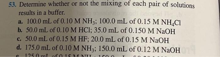 Solved 53. Determine whether or not the mixing of each pair | Chegg.com