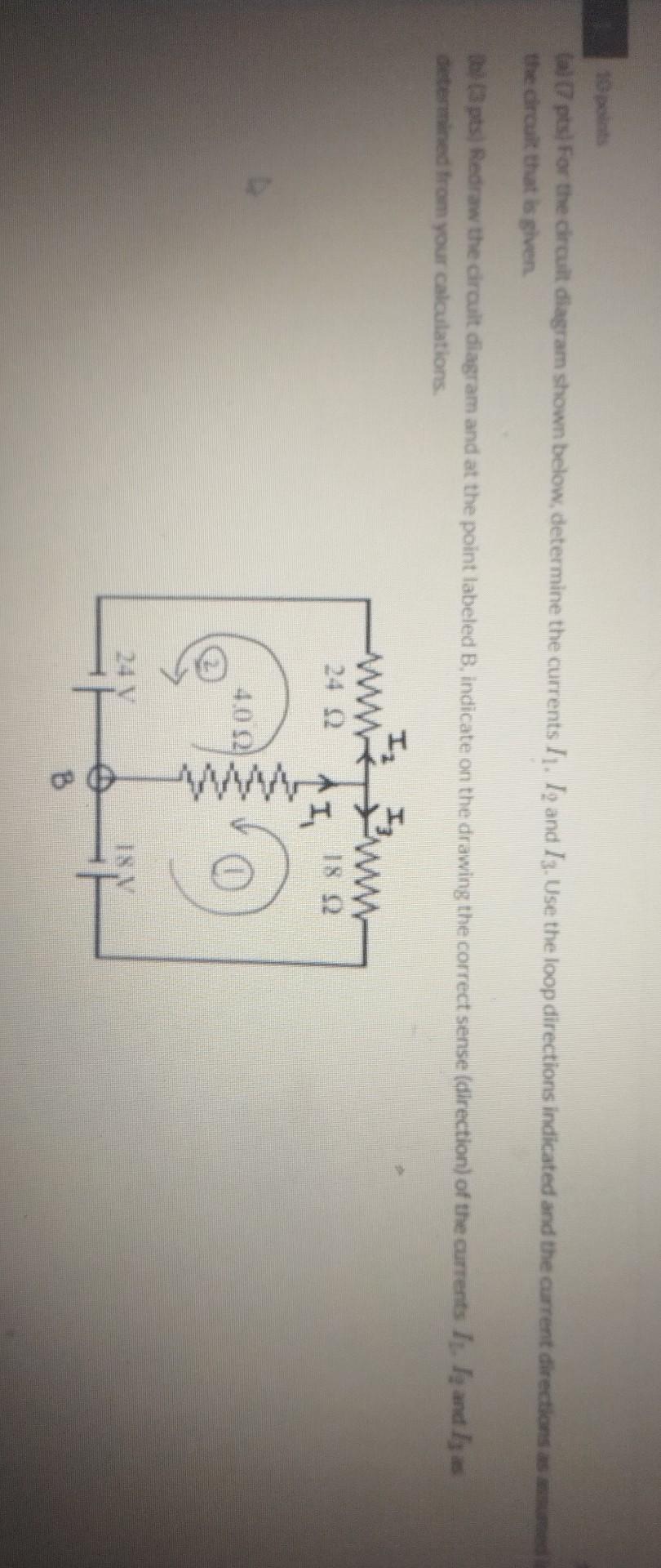 Solved tal (7 pts) For the circuit diagram shown below, | Chegg.com