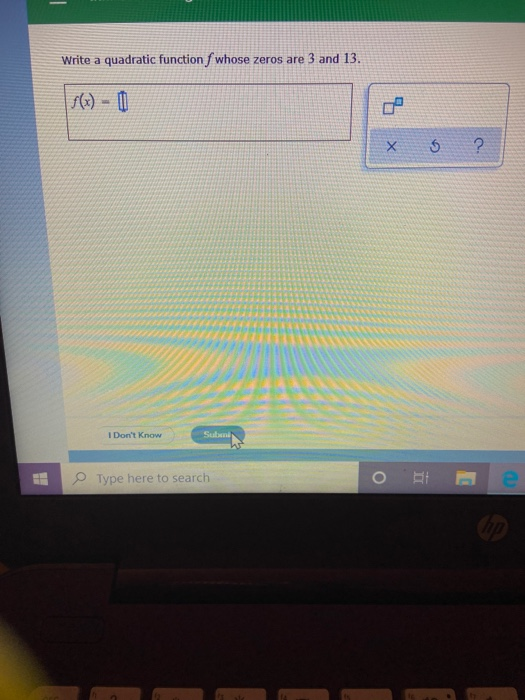 Solved write a quadratic function f whose zero are 3 and 13 | Chegg.com