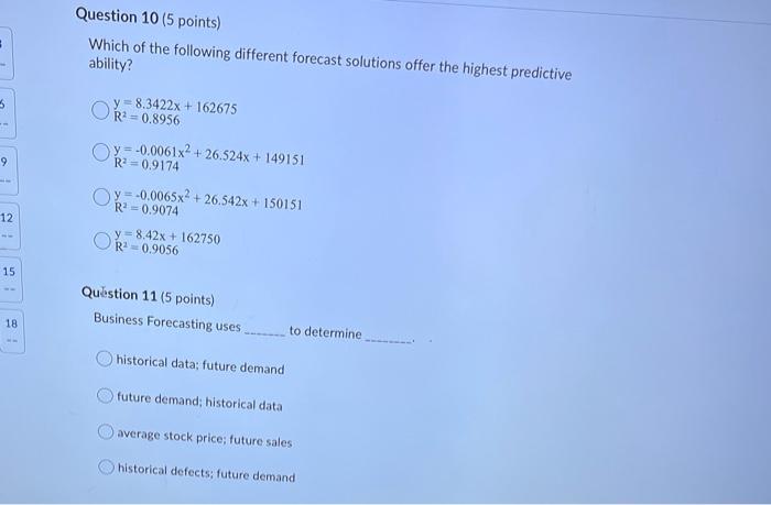 Solved Question 10 (5 points) Which of the following | Chegg.com