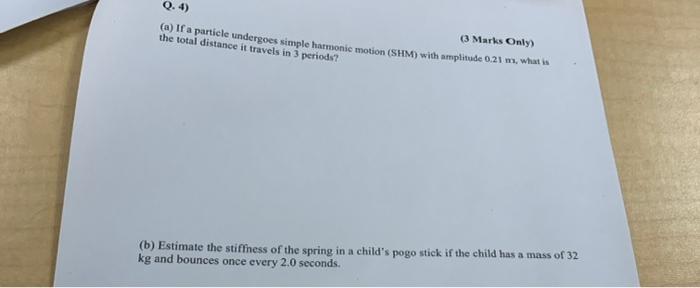 Solved (a) If a particle undergoes simple harmonic motion | Chegg.com