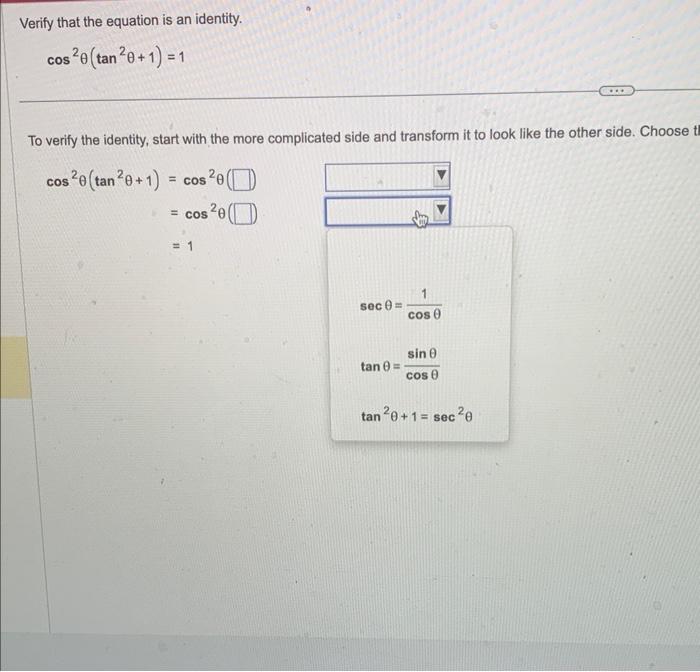 Solved Verify that the equation is an identity | Chegg.com