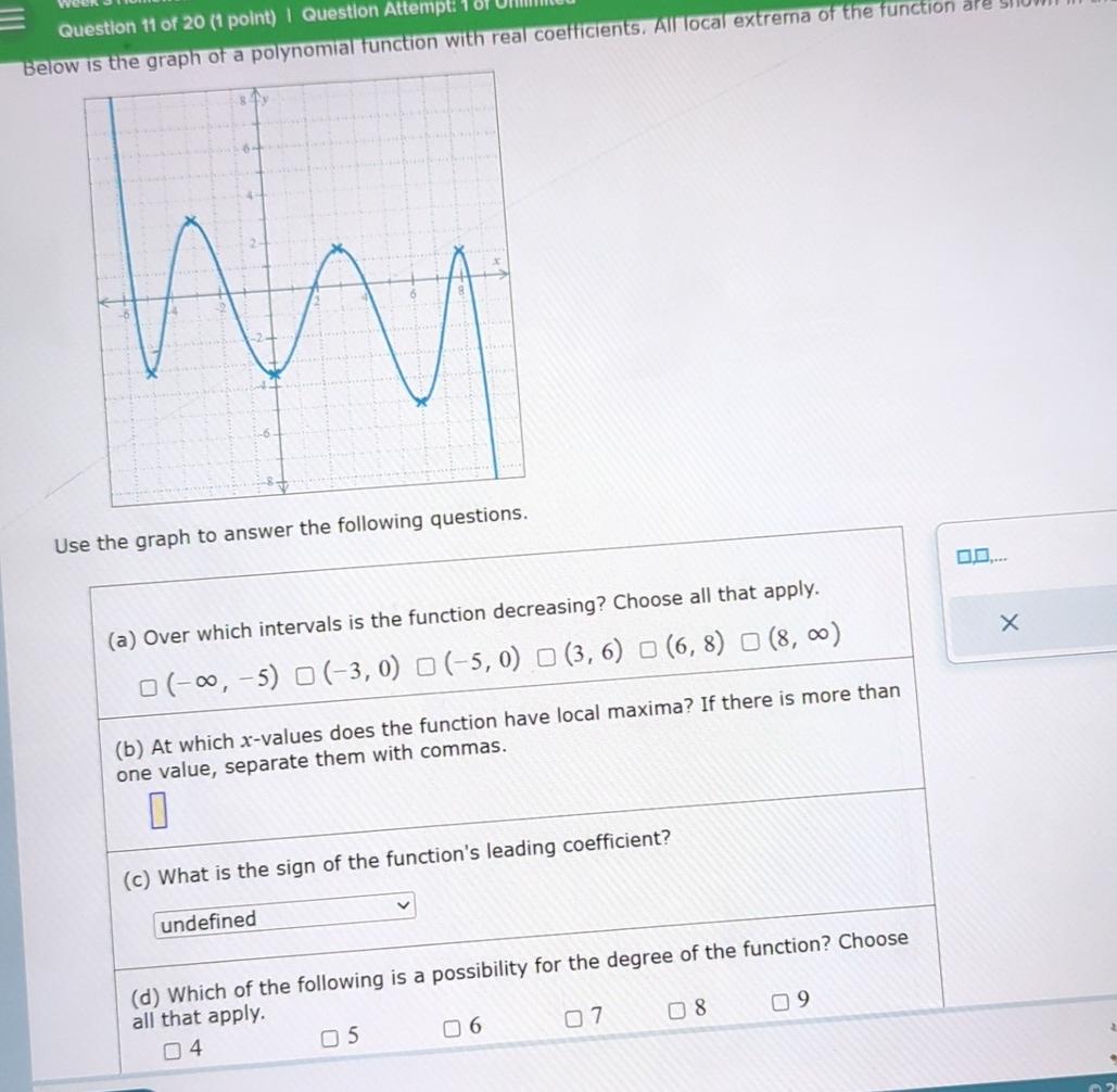 Solved Question 11 ﻿of 20 ( 1 ﻿point) ﻿IQuestion Attempt: 1 | Chegg.com