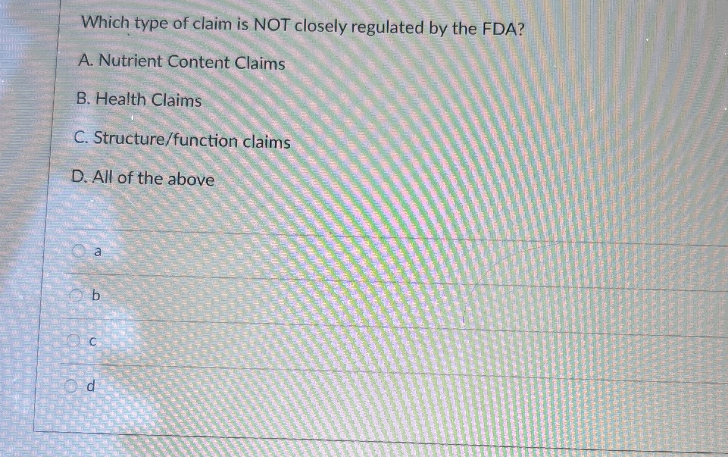 Solved Which type of claim is NOT closely regulated by the | Chegg.com