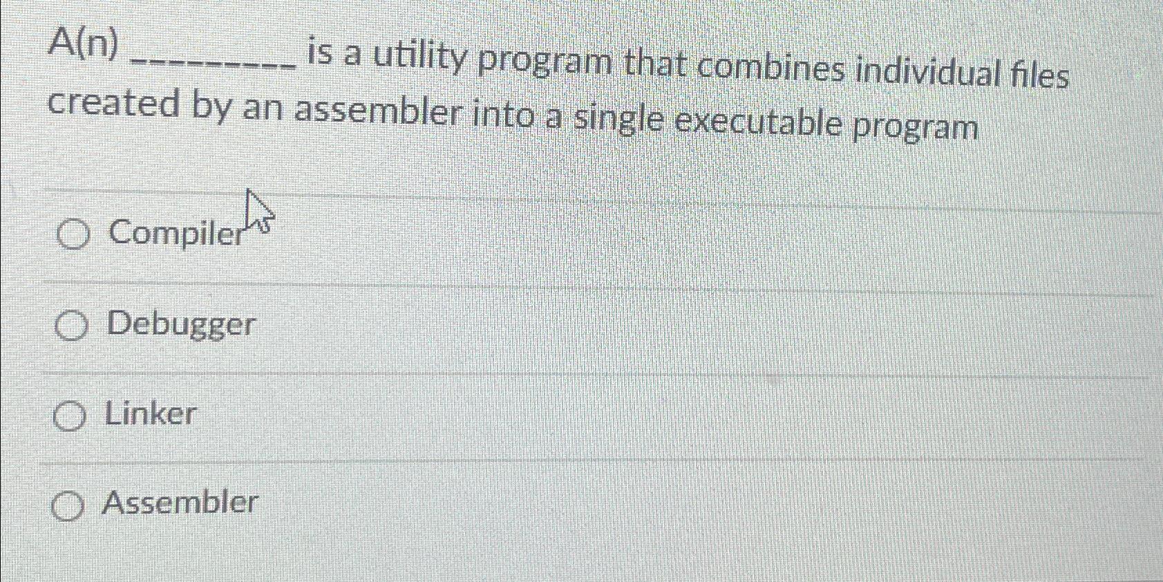 Solved An ﻿is A Utility Program That Combines Individual