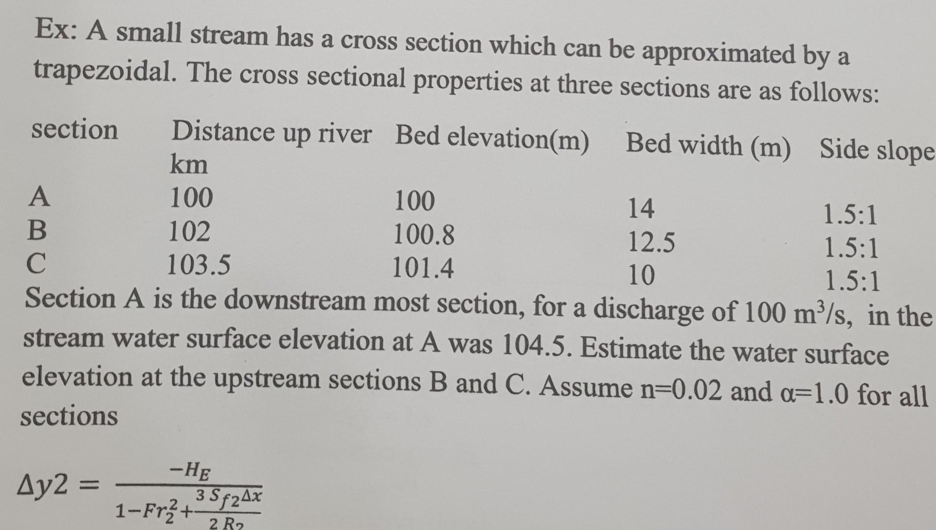 Solved step method irregular channel and natural channel | Chegg.com