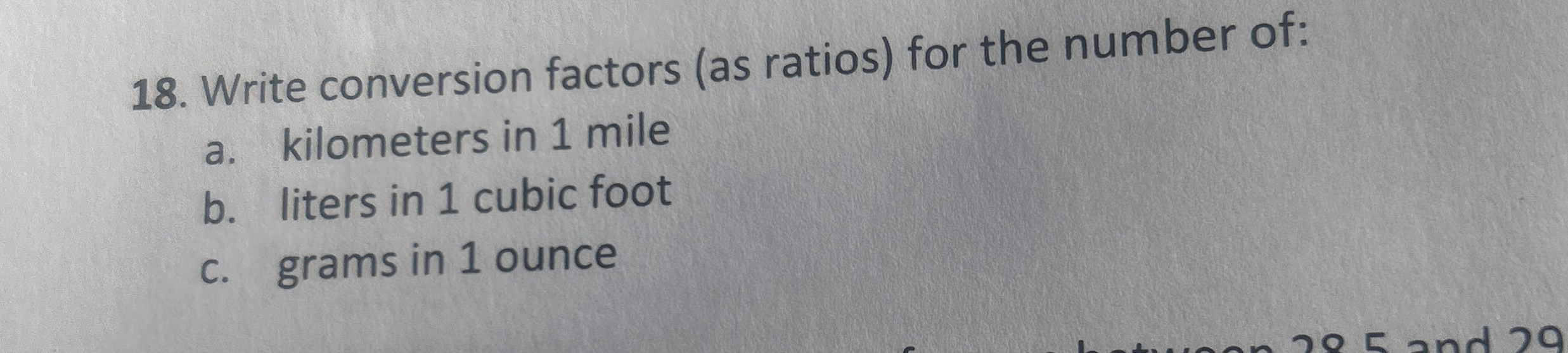 Solved Write conversion factors (as ratios) ﻿for the number | Chegg.com