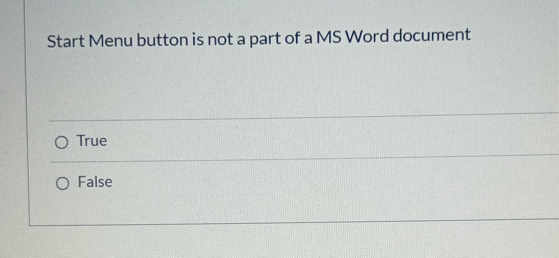 Solved Start Menu button is not a part of a MS Word document | Chegg.com