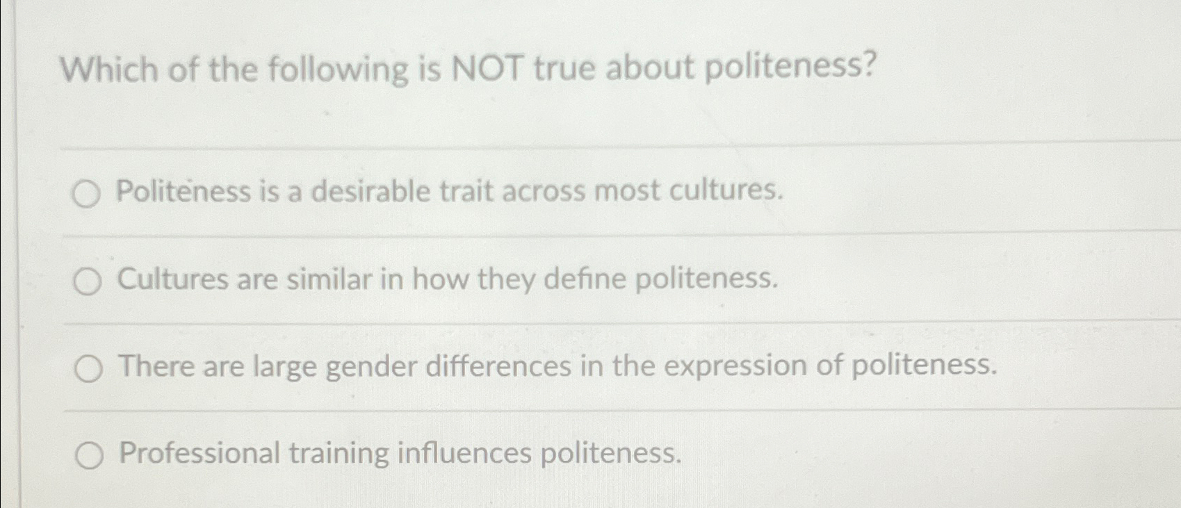 Solved Which of the following is NOT true about | Chegg.com