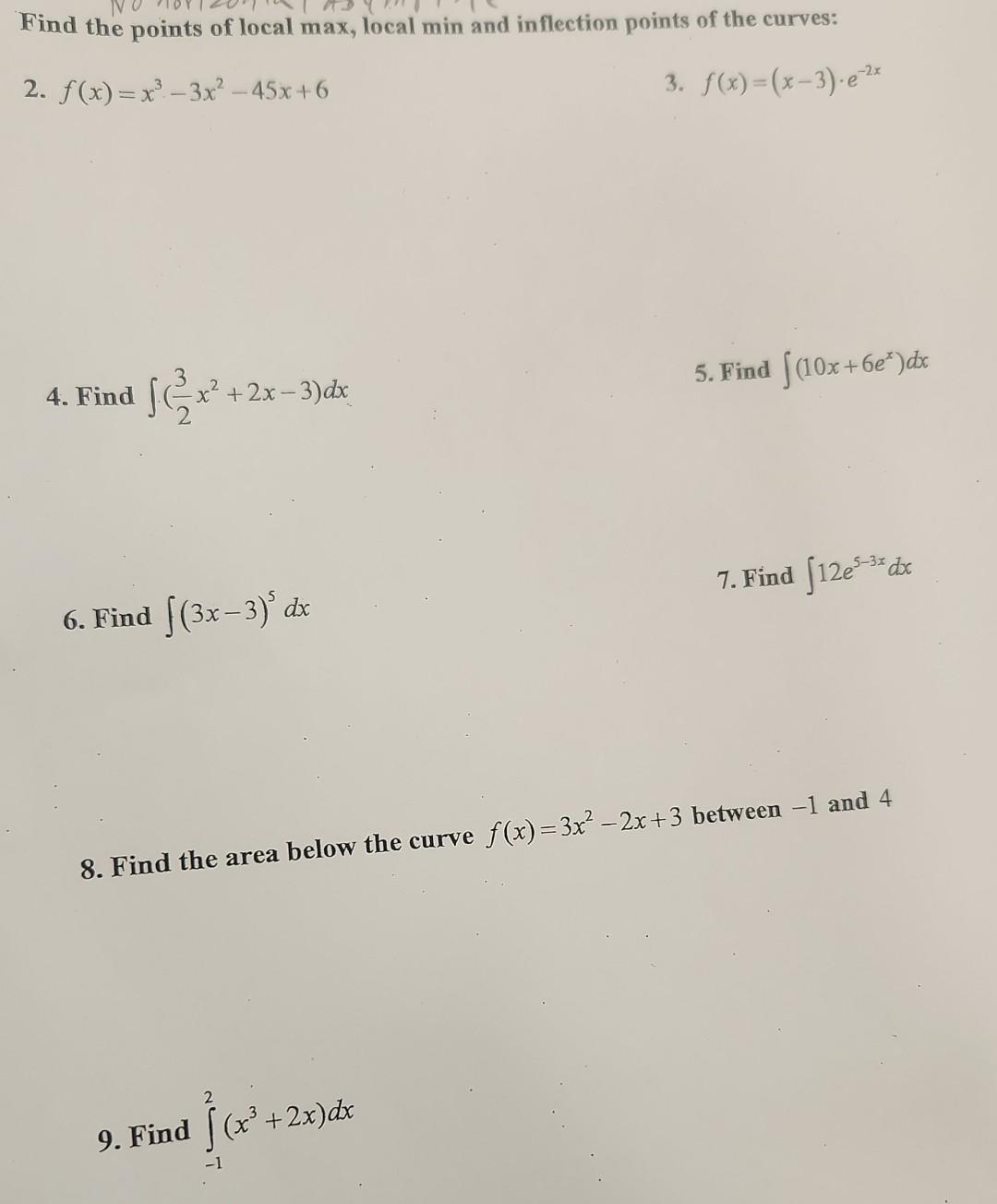 Solved Find the points of local max, local min and | Chegg.com