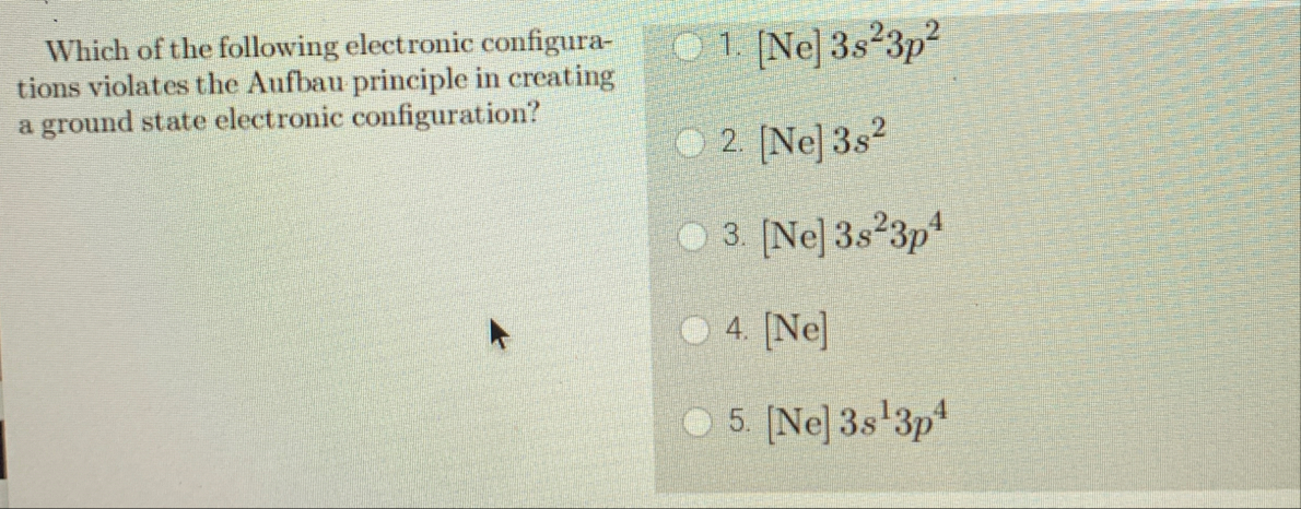 Solved Which of the following electronic configurations | Chegg.com