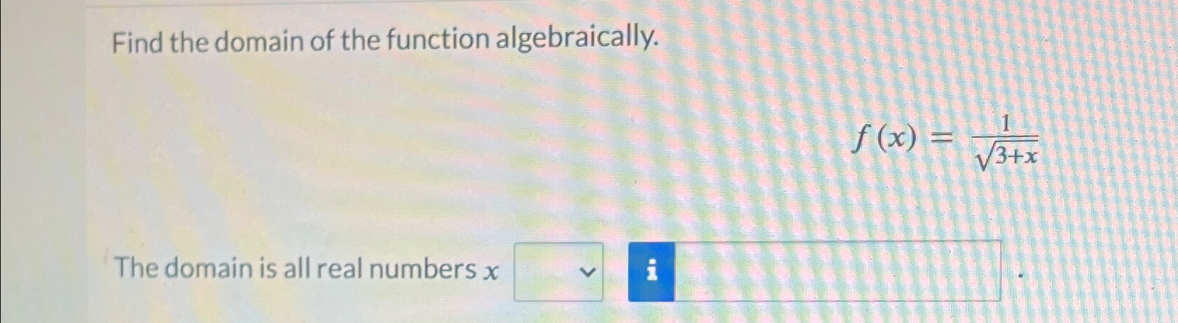 Solved Find the domain of the function | Chegg.com