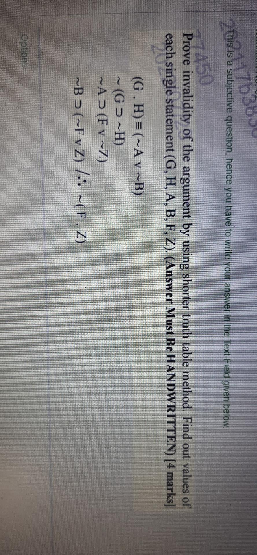 Prove invalidity of the argument by using shorter | Chegg.com