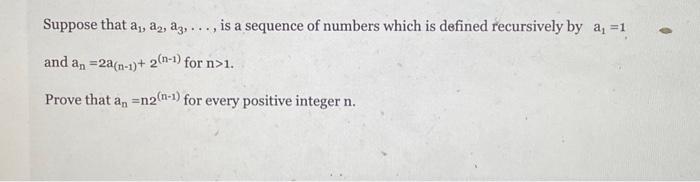 Solved Suppose that a1,a2,a3,…, is a sequence of numbers | Chegg.com