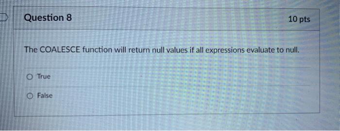 Solved Question 7 10 pts The CHOOSE function returns a value | Chegg.com