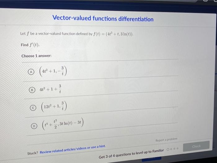 Solved Vector-valued functions differentiation Let f be a | Chegg.com