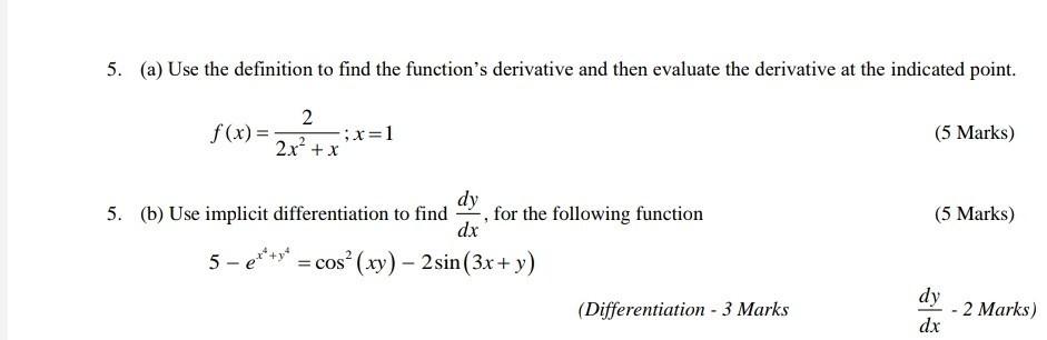 Solved 5. (a) Use the definition to find the function's | Chegg.com