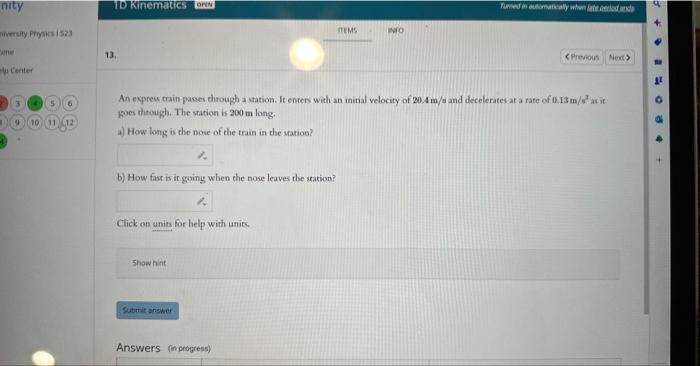 Solved 13. An express train pases through a station. It | Chegg.com