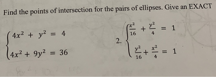 Solved Find the points of intersection for the pairs of | Chegg.com