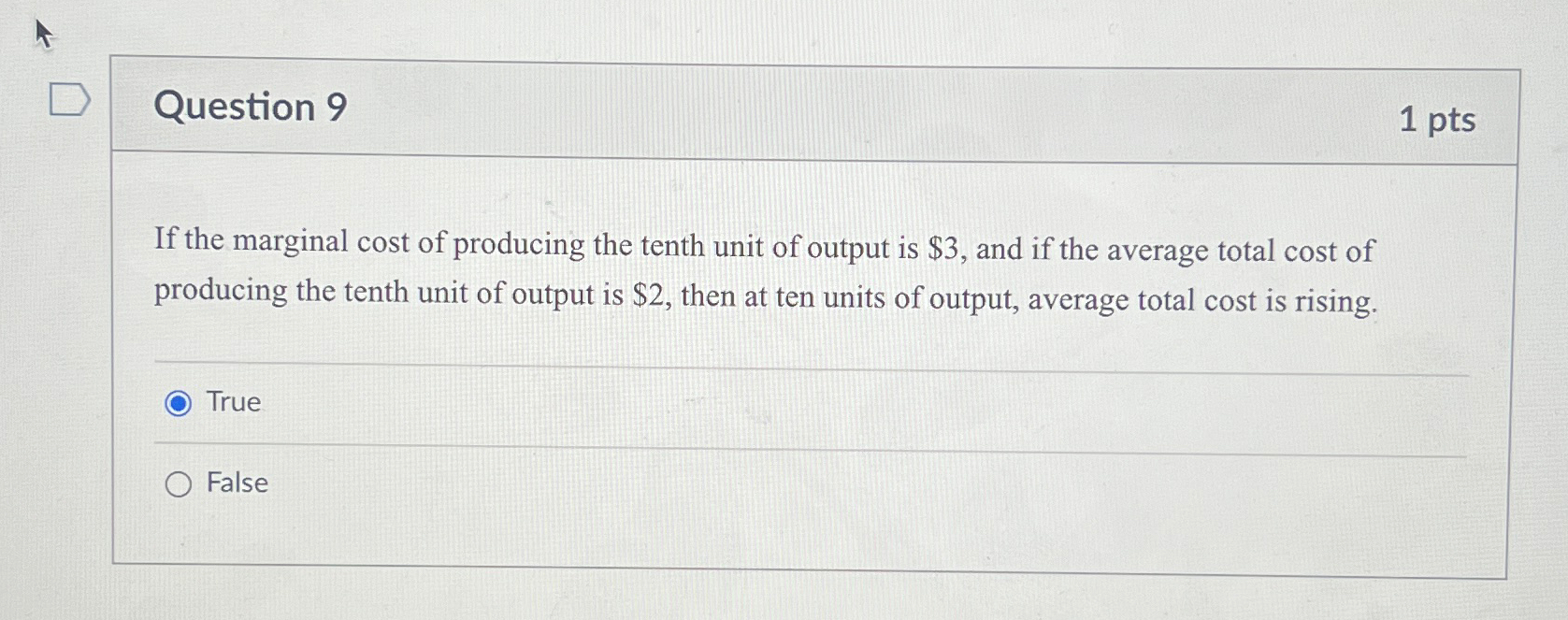 Solved Question 91 ﻿ptsIf the marginal cost of producing the | Chegg.com
