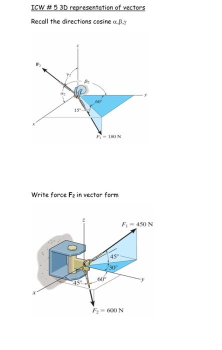 Solved ICW #5 3D representation of vectors Recall the | Chegg.com