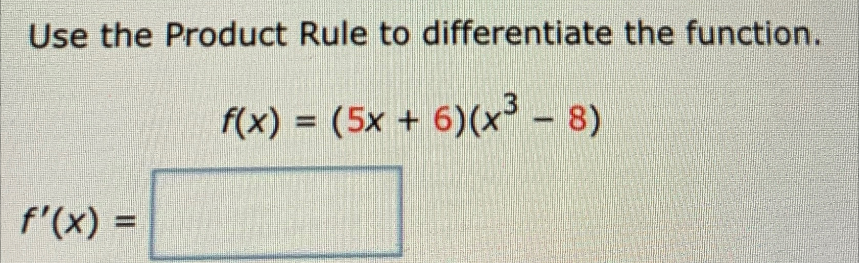 Solved Use the Product Rule to differentiate the | Chegg.com